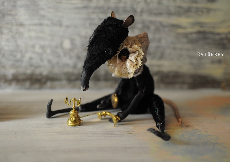 Black Boy Rat Art Doll: Creepy Cute Poseable Miniature With Crocheted ...