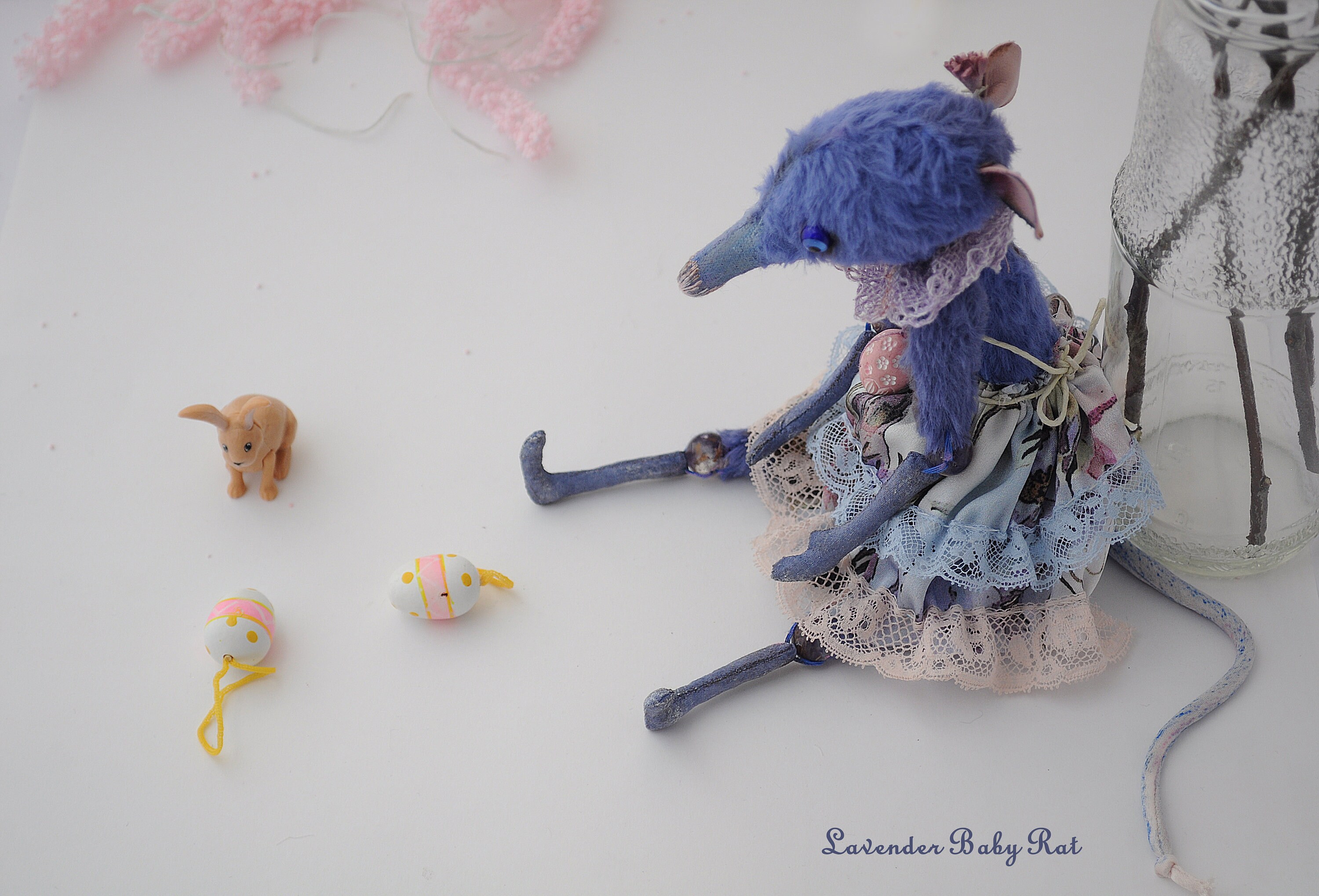 Baby Blue Mouse Art Doll. Poseable Miniature Rat in Tutu - Etsy