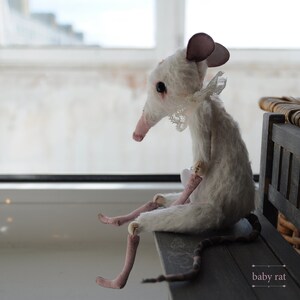 BABY White Boy Rat by Ratberry. Creepy Mouse Art Doll/easter Christmas ...
