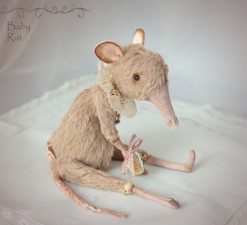 BABY Beige Boy Rat/mouse by Ratberry/creepy Doll Rat/halloween - Etsy