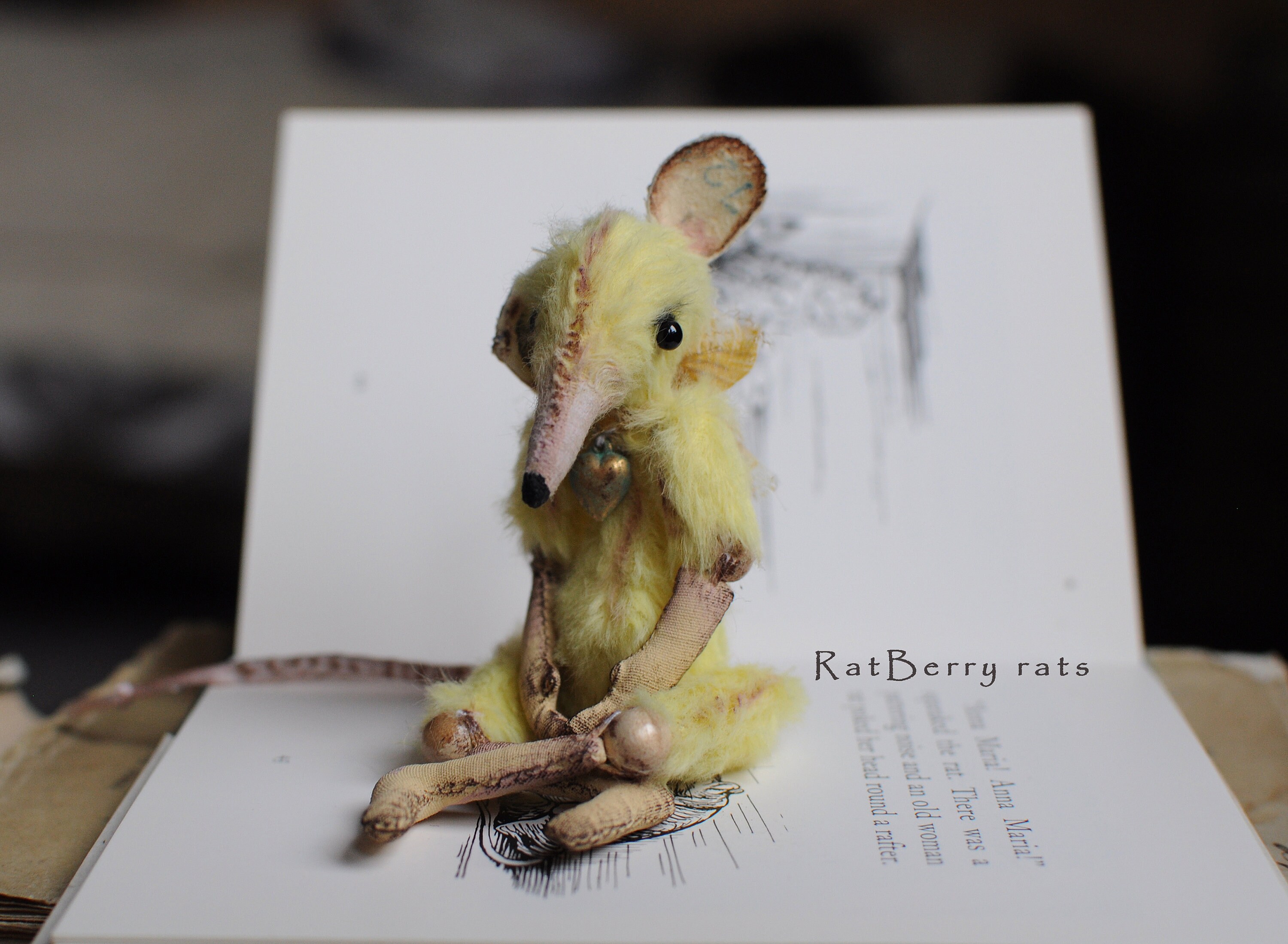 Tiny Yellow BJD Rat Doll. Poseable Miniature Toy Companion - Etsy