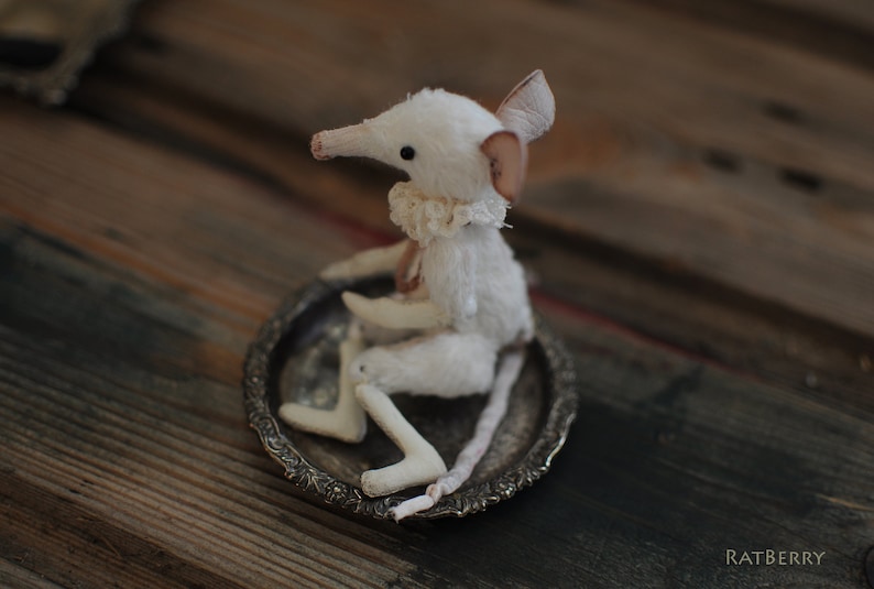 TINY White Boy Mouse. Bjd Stuffed Animals Rat by Ratberry. - Etsy