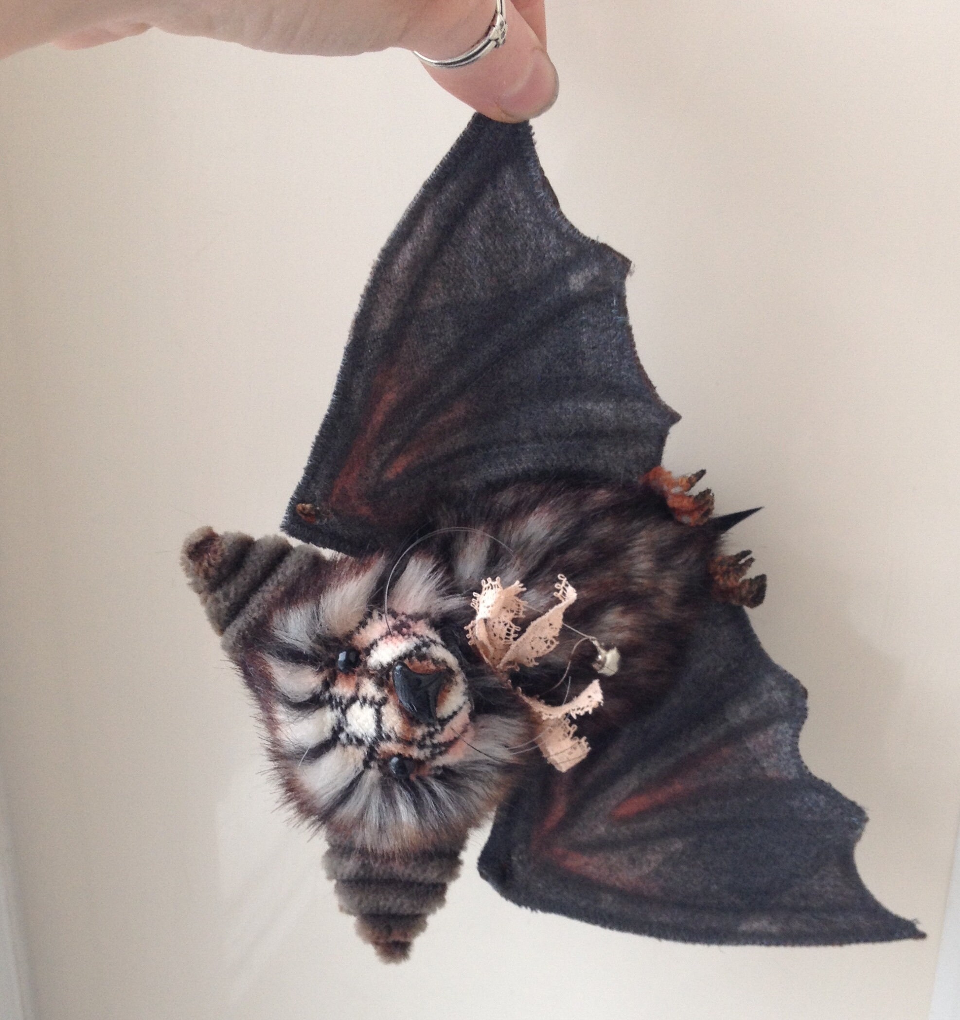 Handmade Plush Bat Toy: Poseable Halloween Decor by Ratberry - Etsy