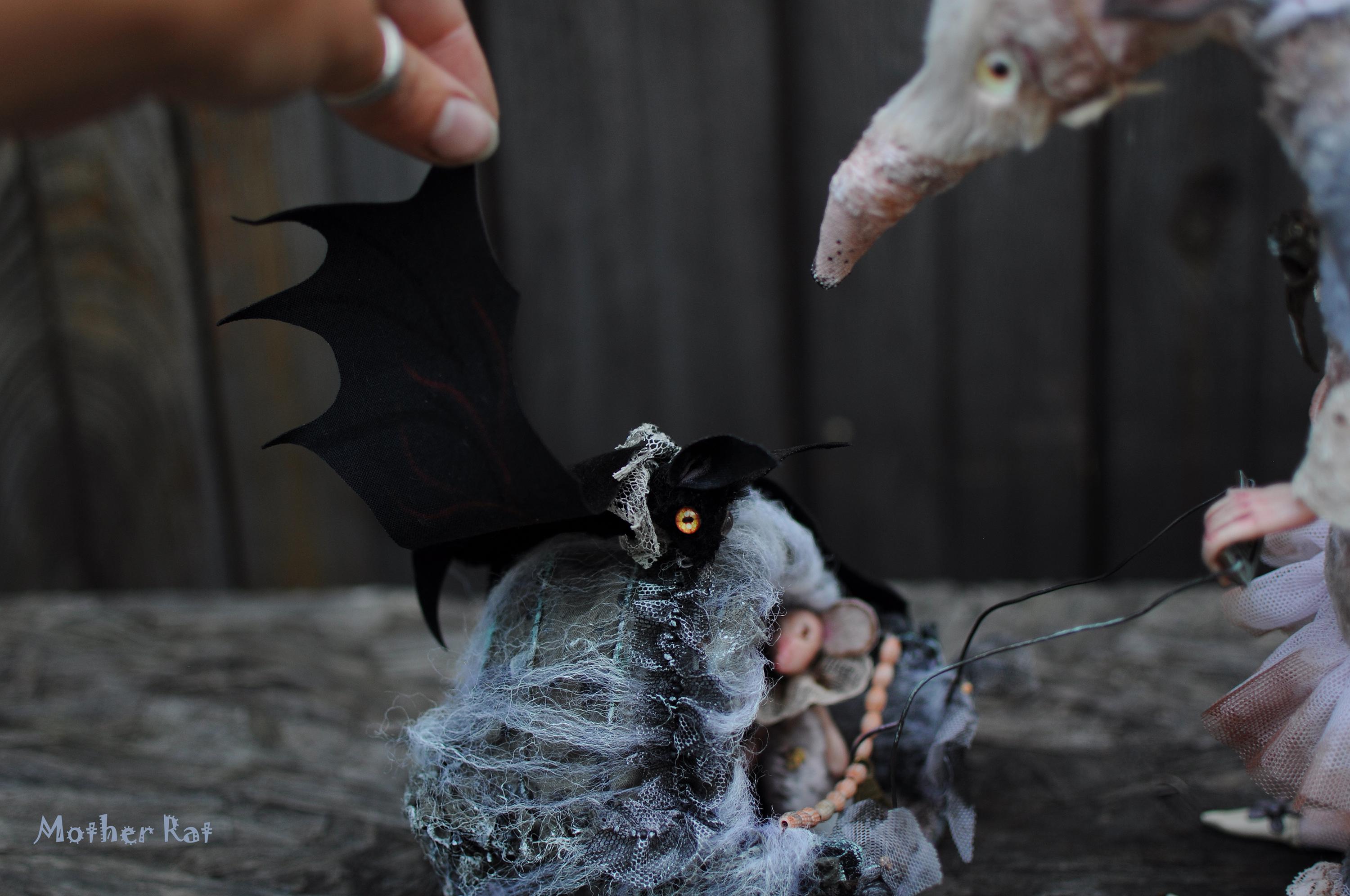 Gothic Doll Mother Rat With Carriage and Babies. Halloween Art Doll ...