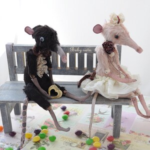 BABY Beige Girl Rat. Creepy Mouse Doll in Tutu. Mom Gift Postpartum ...
