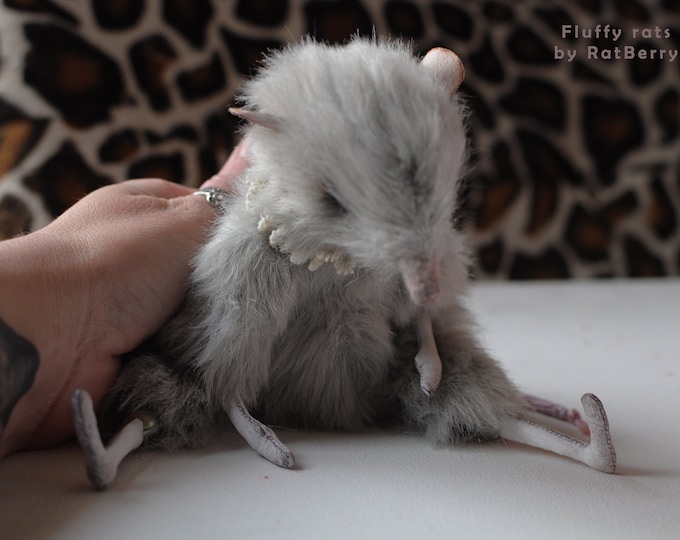 Mini Rat Teddy Mouse Stuffed With Sawdust Animal Figurine in Vintage ...