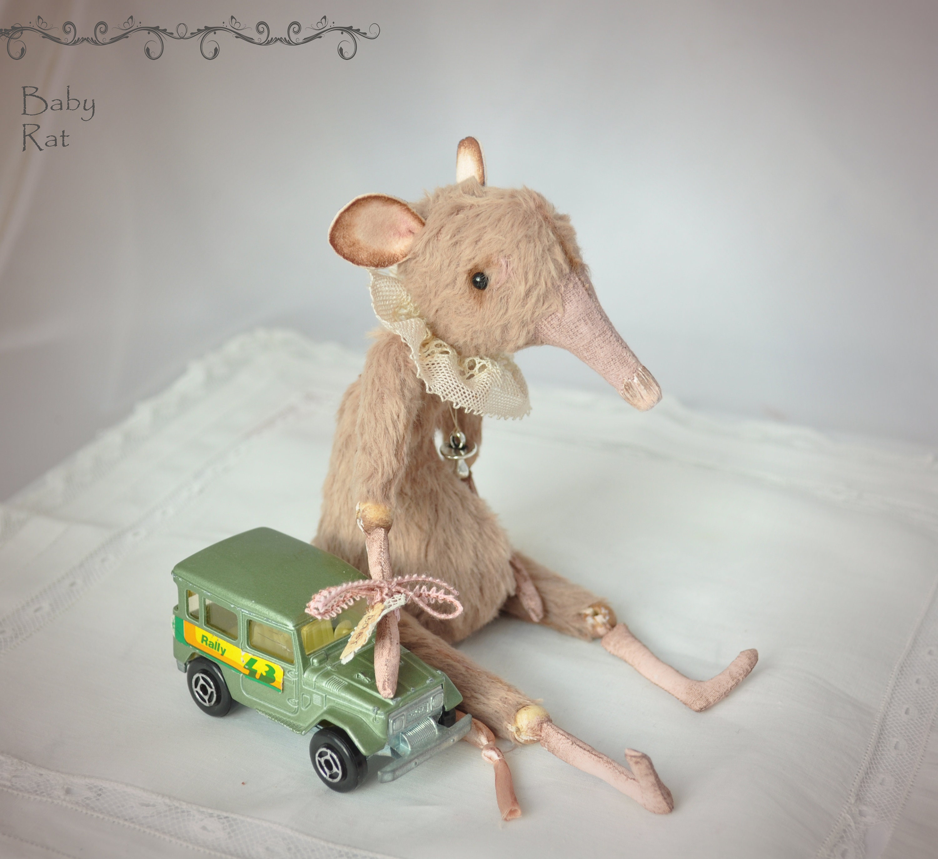 BABY Beige Boy Rat/mouse by Ratberry/creepy Doll Rat/halloween - Etsy