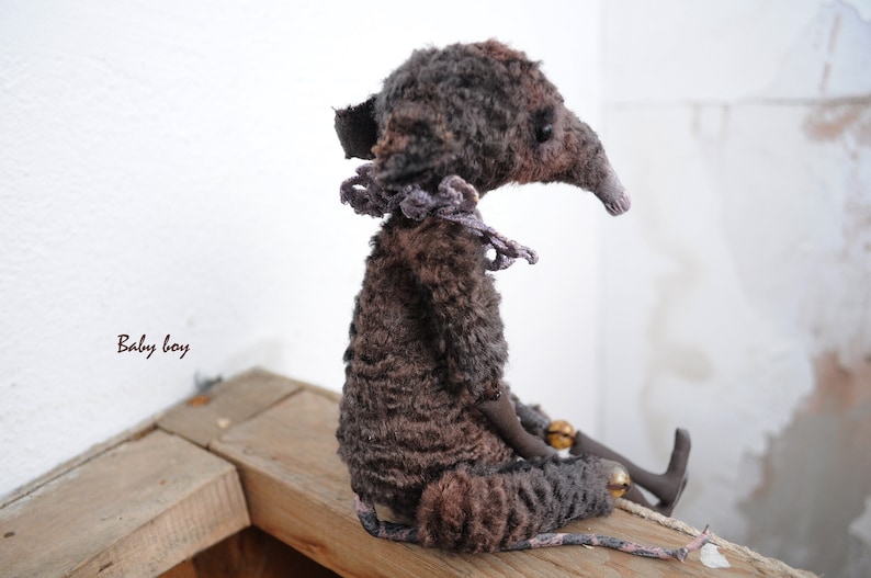 BABY Rat by Ratberry. Handmade Curly Brown Rat Plush. Poseable Gothic ...