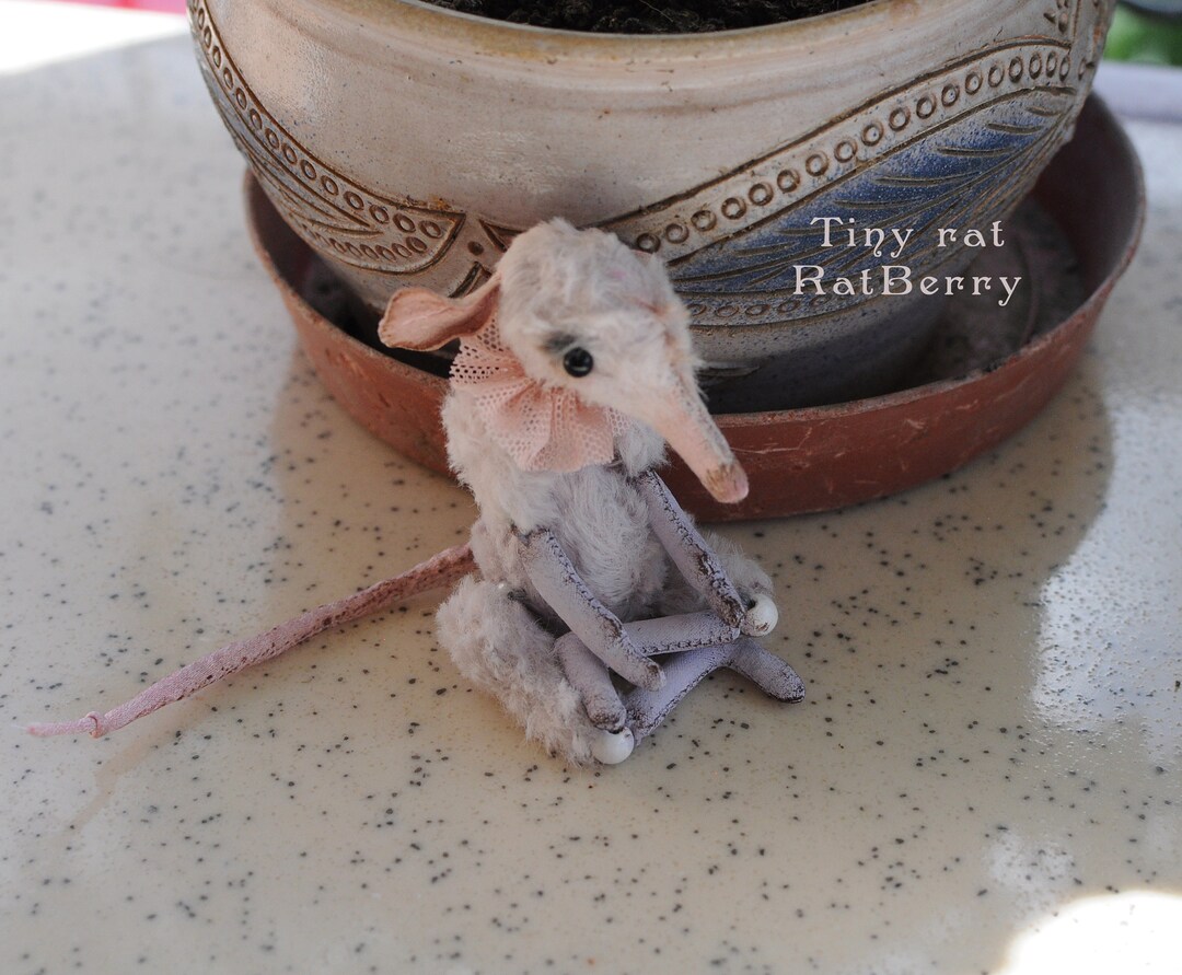 TINY Blue Boy Rat Plush, Bjd Halloween Animal Doll by Ratberry 4" - Etsy