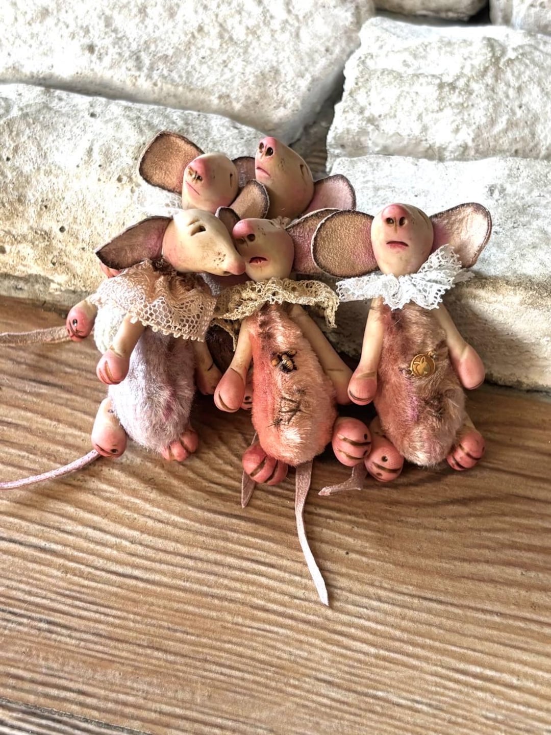 Tiny Gothic Bjd Rat Plush With Clay Paws and Head by Ratberry 2" - Etsy