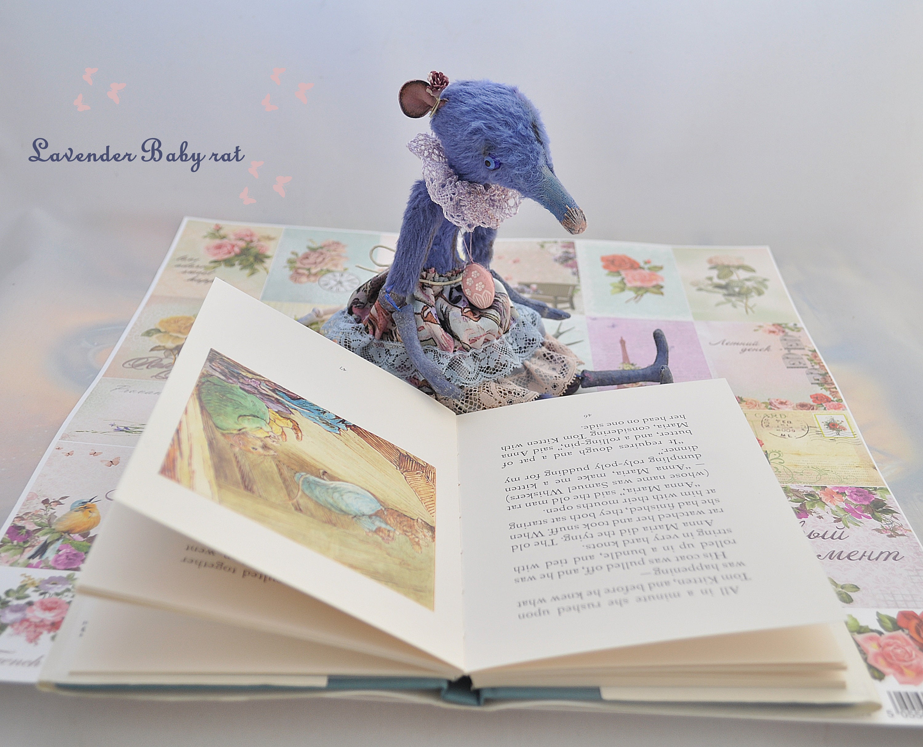 Baby Blue Mouse Art Doll. Poseable Miniature Rat in Tutu - Etsy