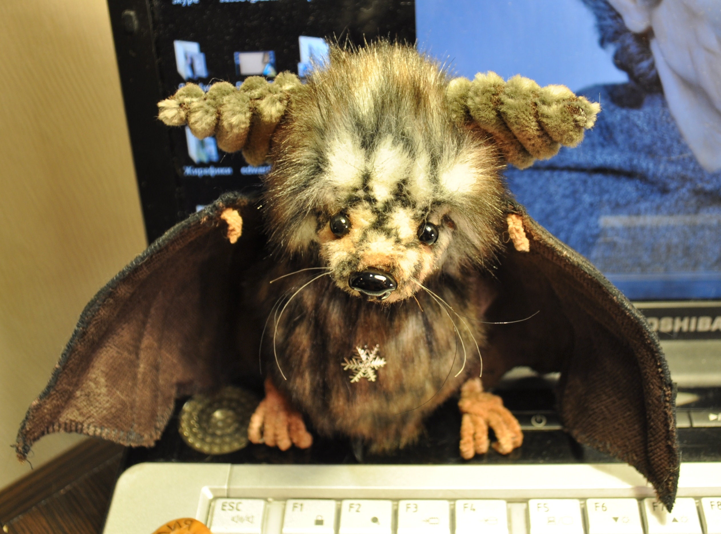 Handmade Plush Bat Toy: Poseable Halloween Decor by Ratberry - Etsy