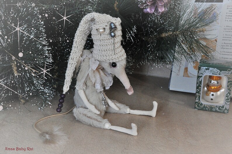 BABY Grey Rat Custom by Ratberry. Creepy Doll Mouse. Halloween Poseable ...