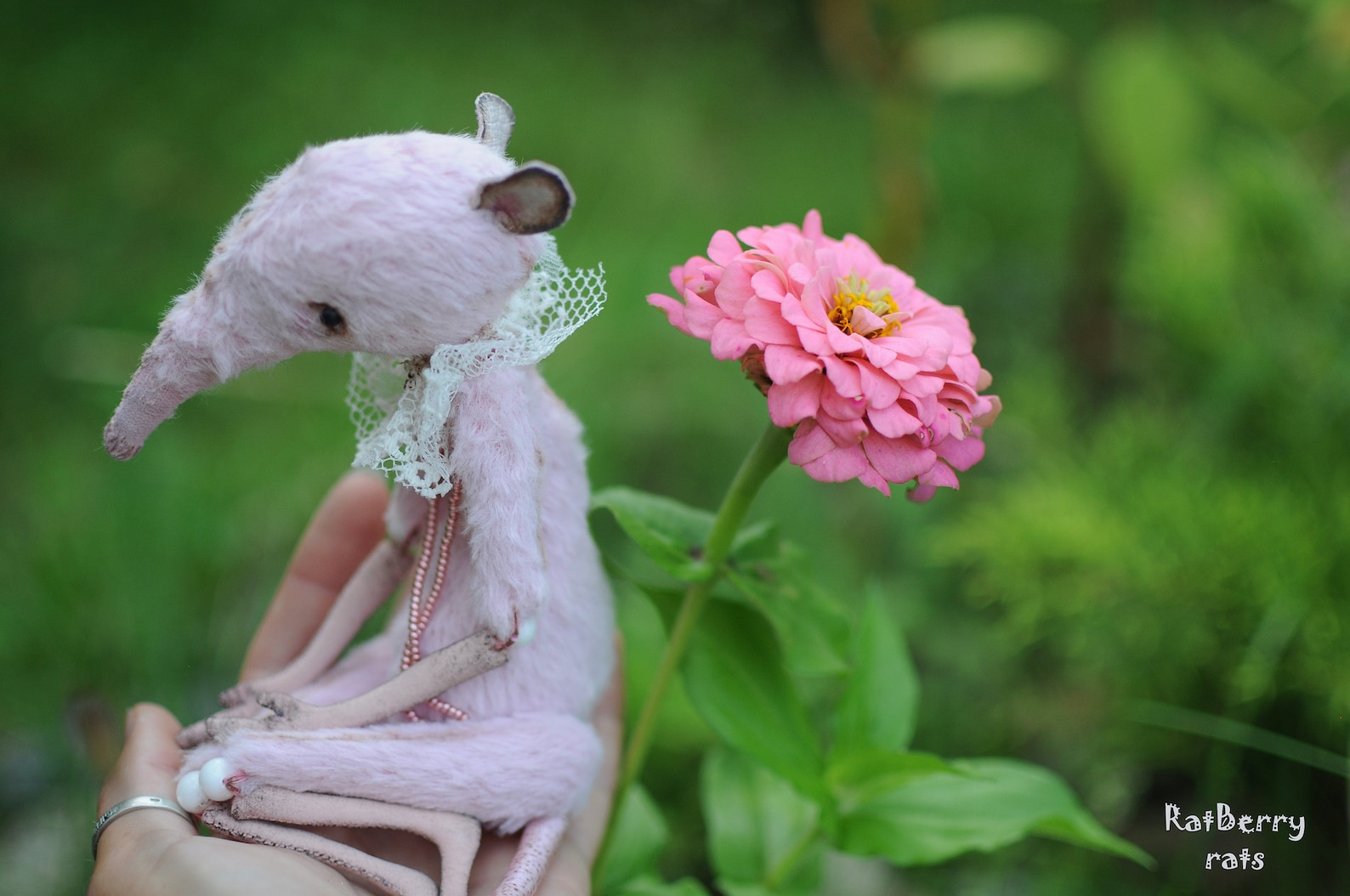 ADULT Pink Boy Rat Stuffed Toy. Social-emotional Toy of Eco-friendly ...