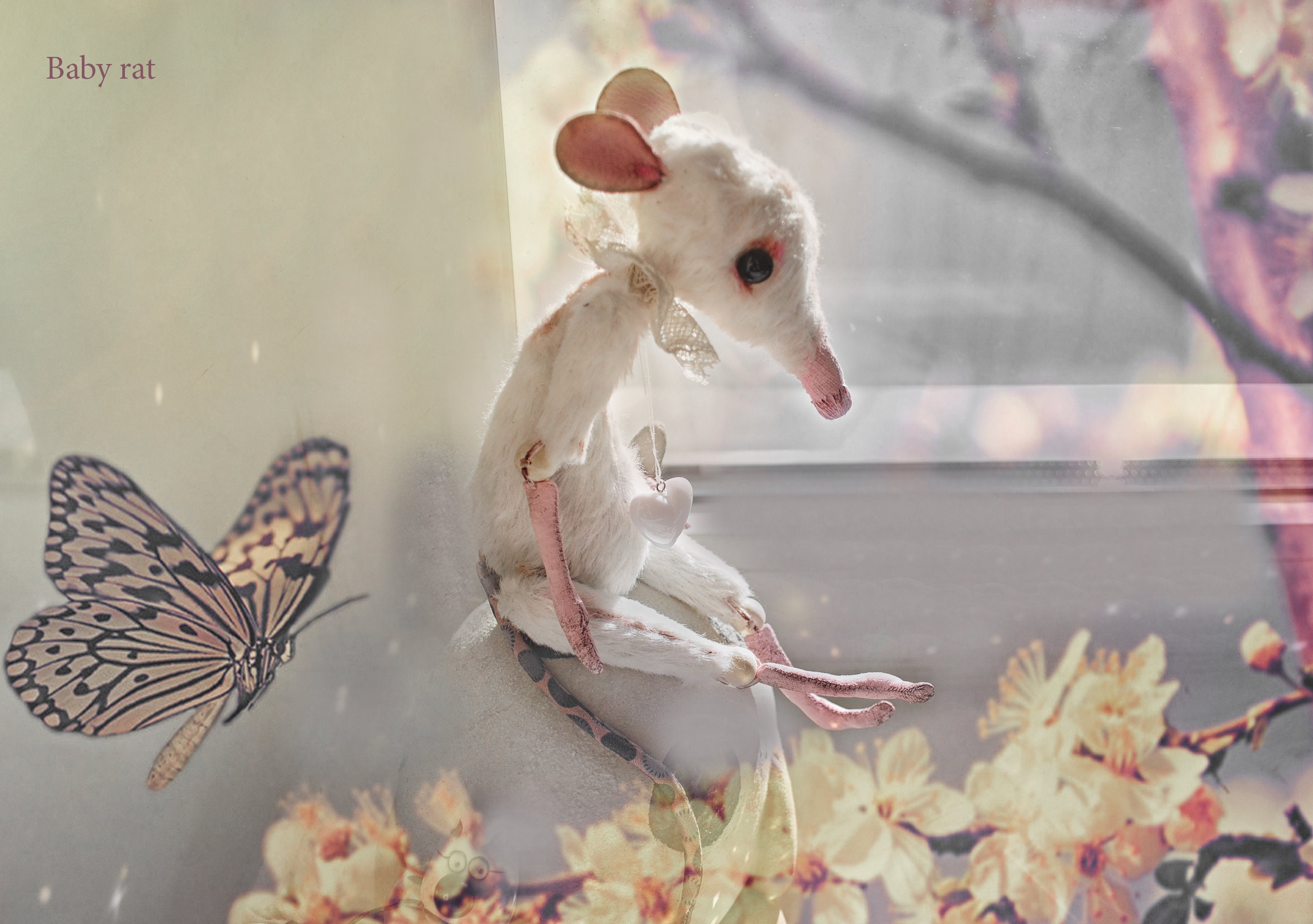 BABY White Boy Rat by Ratberry. Creepy Mouse Art Doll/easter - Etsy