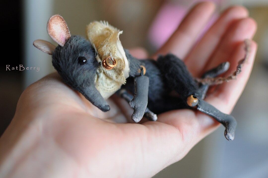 TINY Gray Bjd Stuffed Boy Rat by Ratberry, Blythe Toy Companion 4" - Etsy