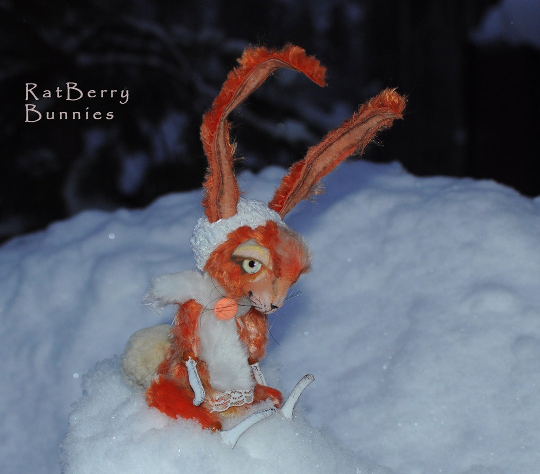 Fluffy Orange Bunny Doll by Ratberry. Creepy Cute Plush Rabbit Toy. Boy ...
