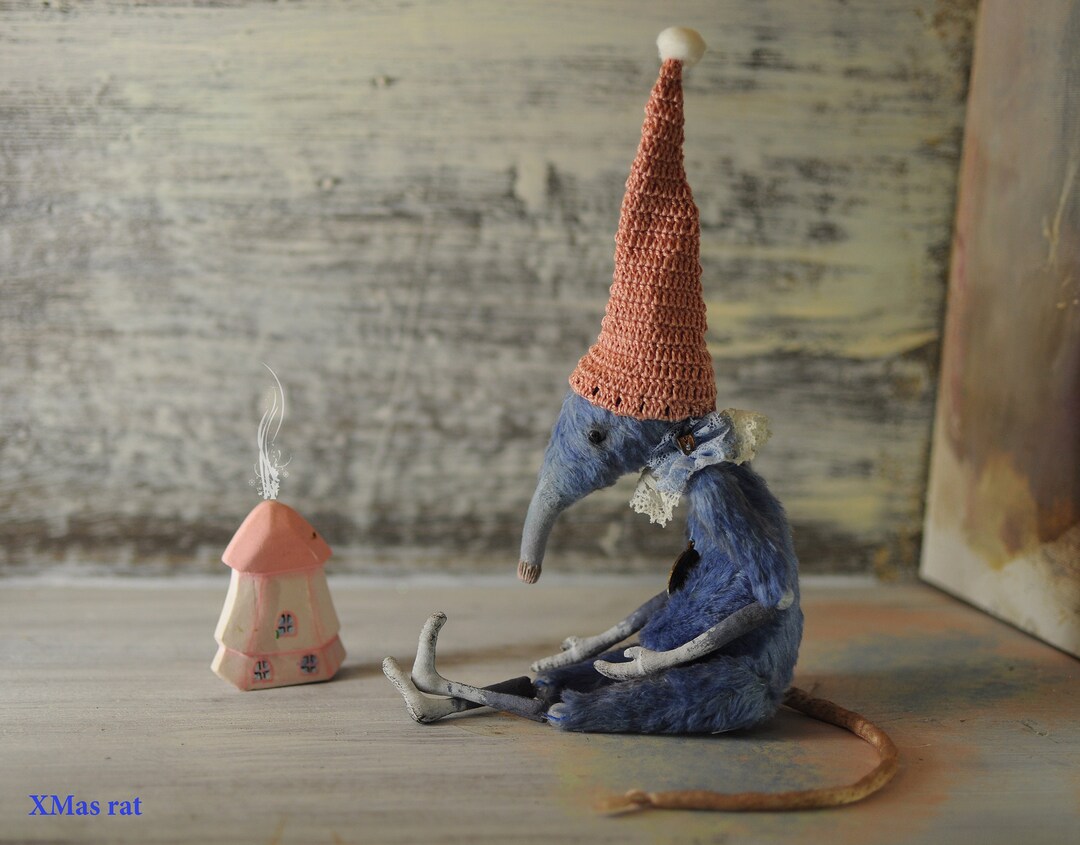 ADULT Blue Boy Rat. Stuffed Toy Mouse. Halloween Ratberry Creepy Doll ...