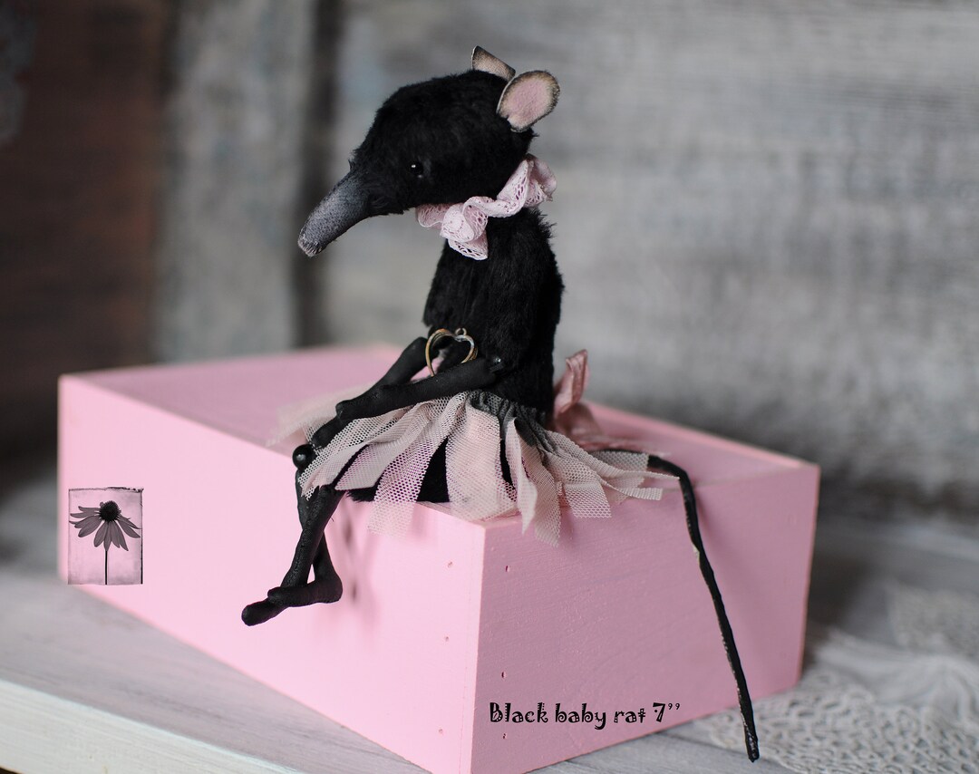 BABY Black Girl Rat. Creepy Mouse Doll in Tutu. Halloween Gift ...