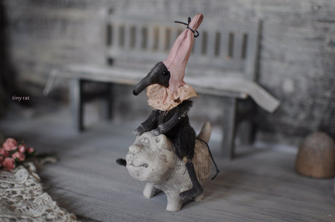 TINY Black Boy Rat. Bjd Stuffed Animal Cute Rat by Ratberry. - Etsy