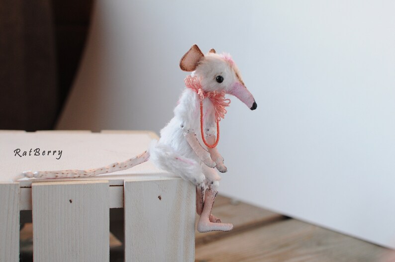 TINY White Boy Mouse. Bjd Stuffed Animals Rat by Ratberry. - Etsy