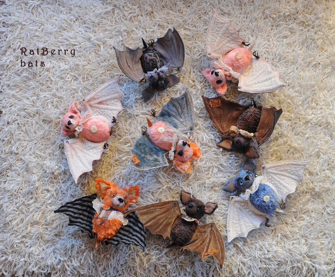 CUSTOM BATS. Halloween Bat, Stuffed Plush Bat Toy by Ratberry, Cute ...