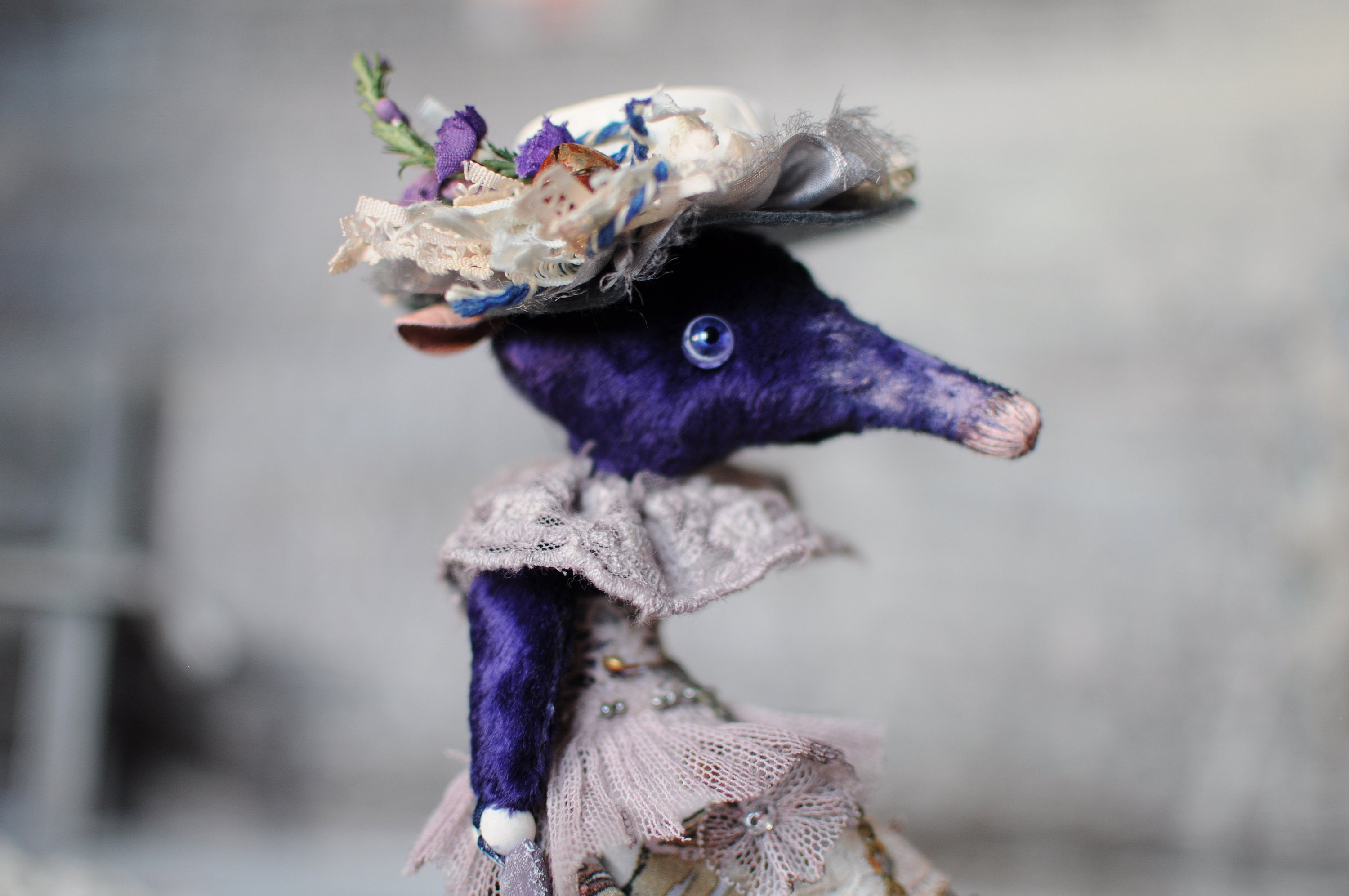 Baby Blue Mouse Art Doll. Poseable Miniature Rat in Tutu - Etsy