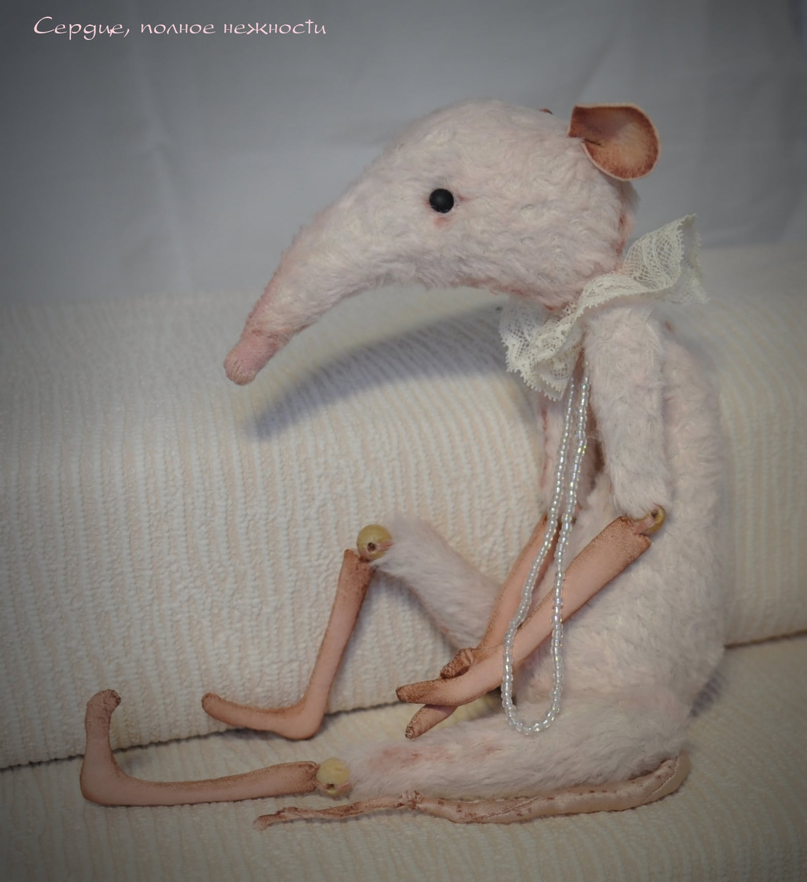ADULT Pink Boy Rat Stuffed Toy. Social-emotional Toy of Eco-friendly ...