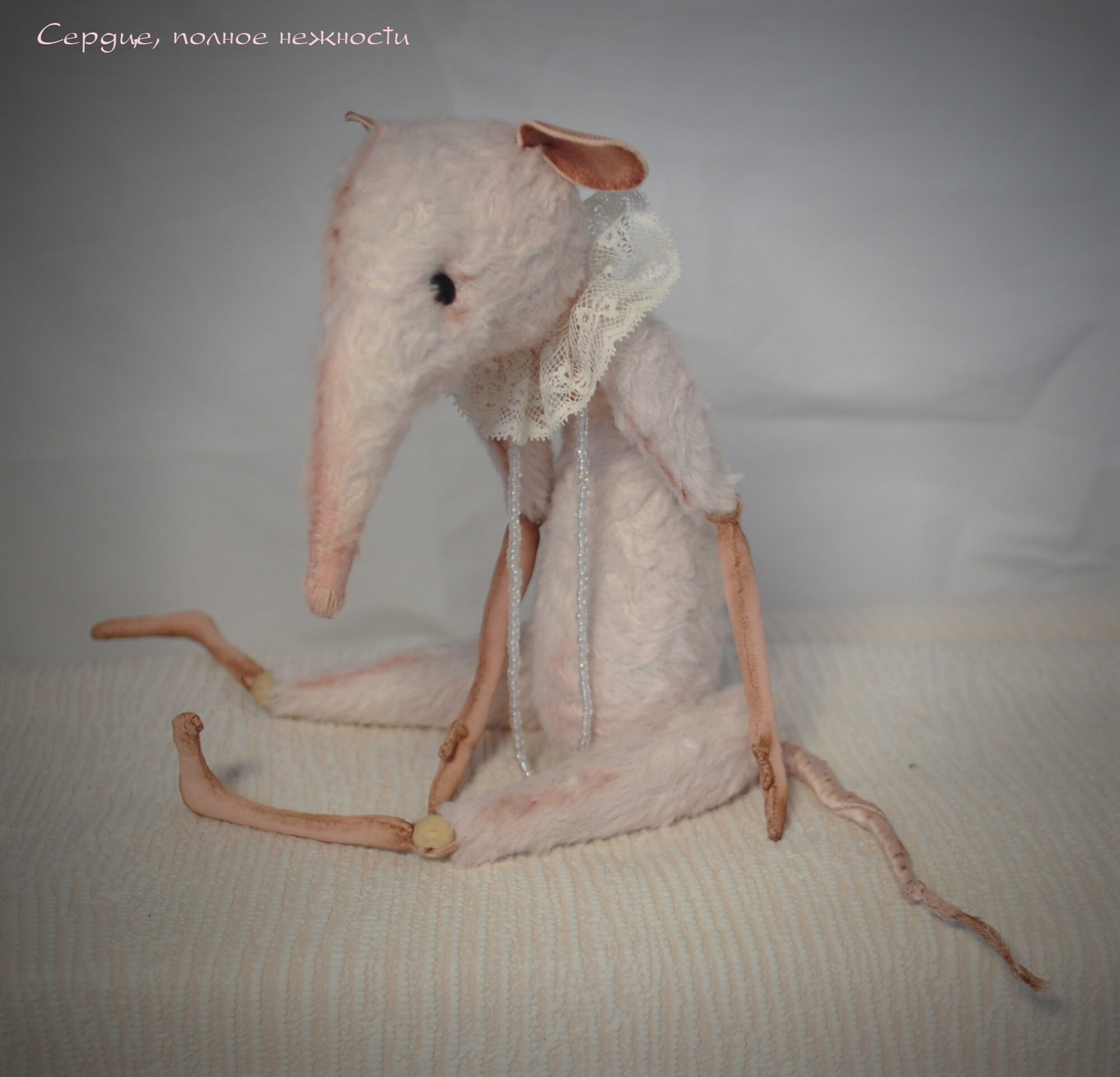 ADULT Pink Boy Rat Stuffed Toy. Social-emotional Toy of Eco-friendly ...