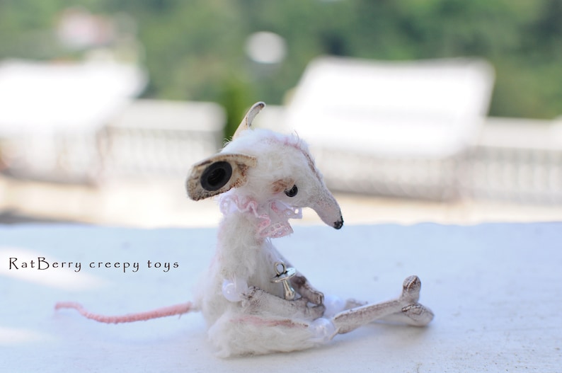 TINY White Boy Mouse. Bjd Stuffed Animals Rat by Ratberry. - Etsy