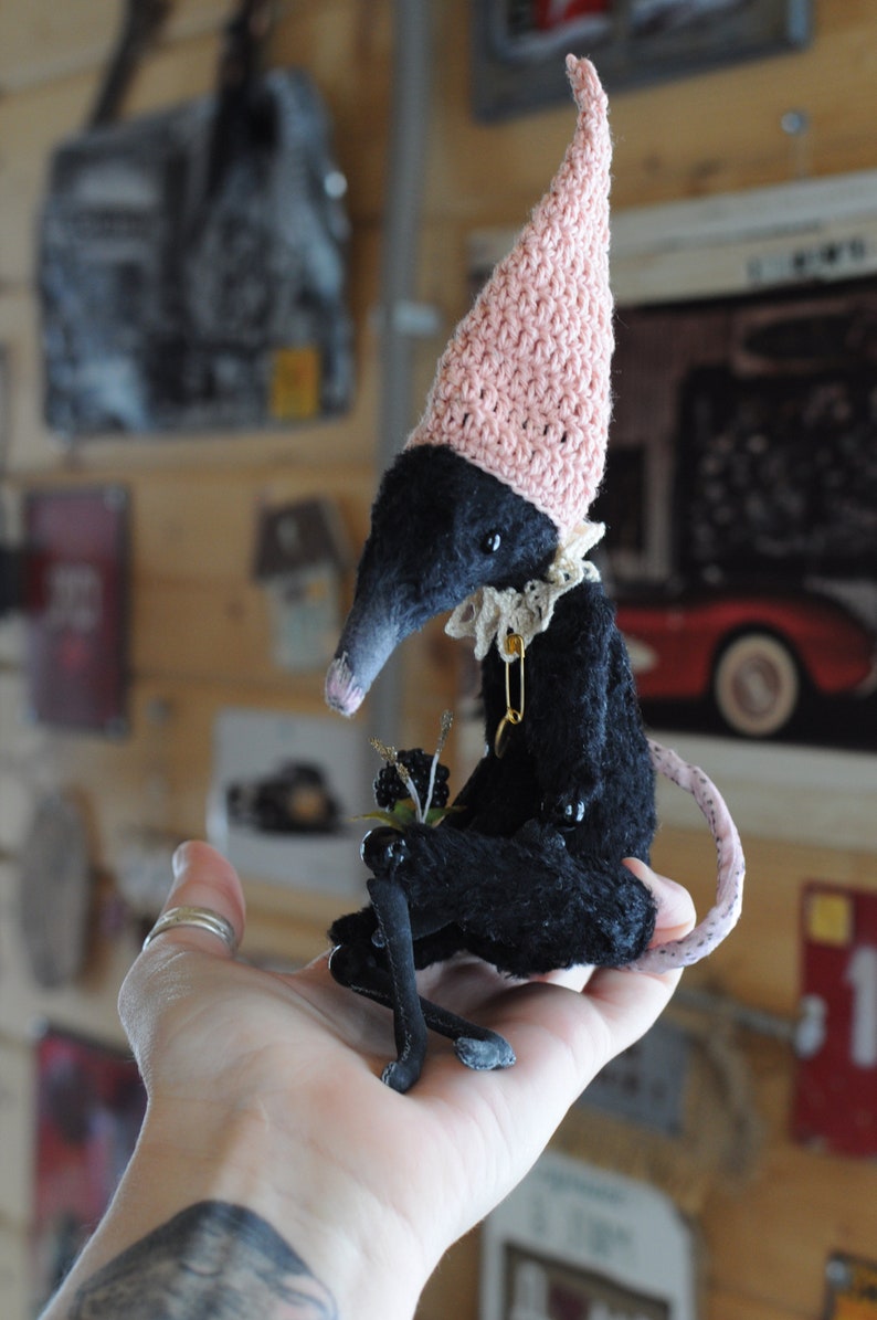 Black Boy Rat Art Doll: Creepy Cute Poseable Miniature With Crocheted ...