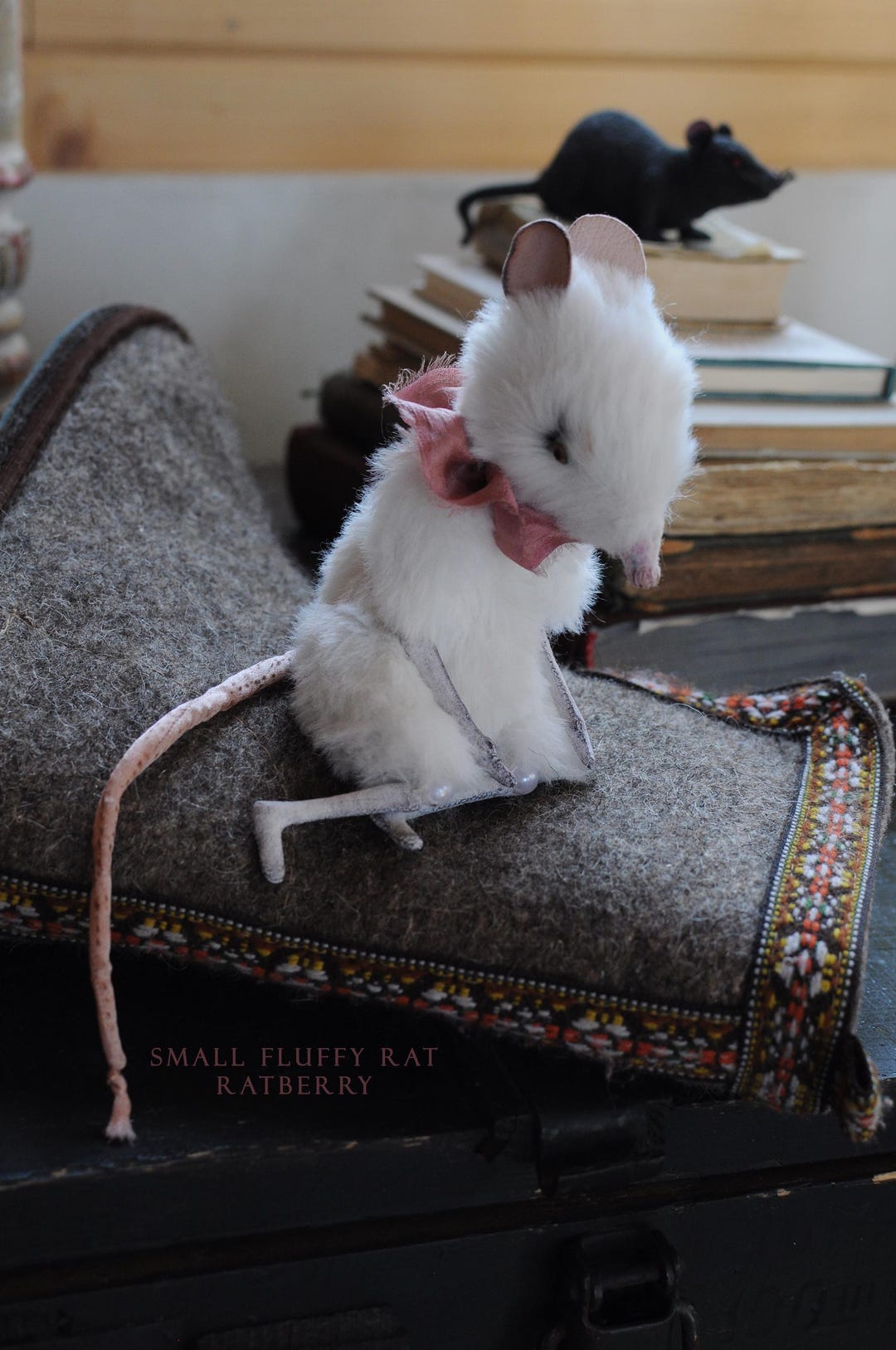 Fluffy Small White Plush Rat Doll. Poseable Creepy Stuffed Animal - Etsy