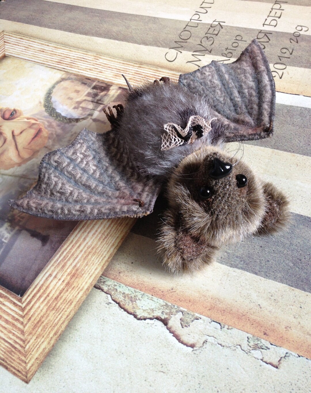 Halloween Bat, Stuffed Plush Bat Toy by Ratberry, Cute Grey Plushie Bat ...