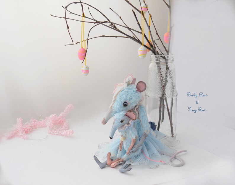 Baby Blue Mouse Art Doll. Poseable Miniature Rat in Tutu - Etsy