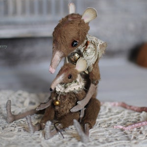 Custom Brown Rat Family: Poseable Miniature Art Doll by Ratberry - Etsy