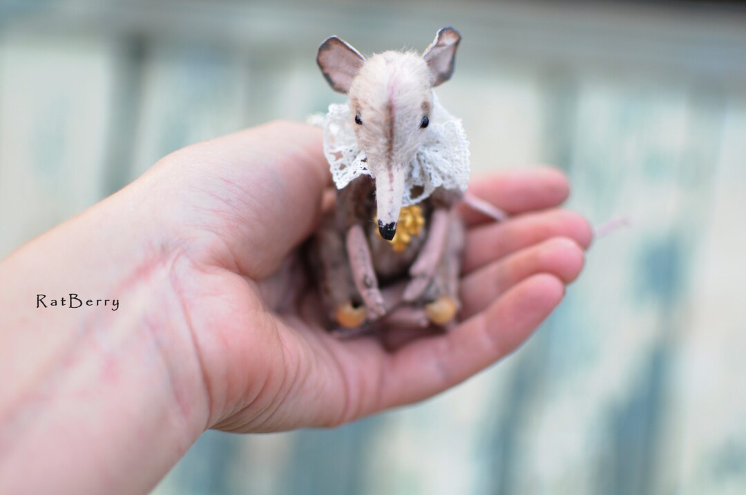 TINY Beige Boy Mouse. Bjd Stuffed Animals Rat by Ratberry. Blythe and ...