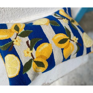 Hand Tufted Lemon Pattern Pillow Cover, Punch Needle ,decorative ...