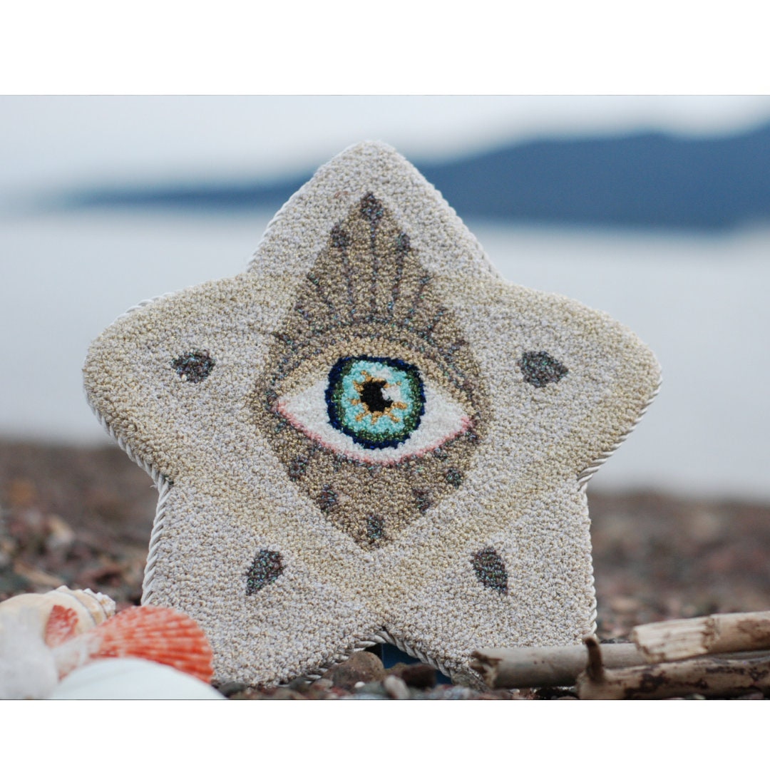 Needle Punch Blue Eye Wall Hanging,chiristmas Tree Topper, Marine and ...