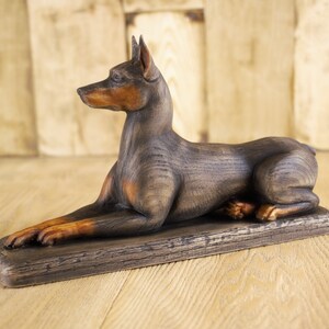 Doberman Sculpture, Dog Statue, Realistic Dog Doberman Art Doberman ...