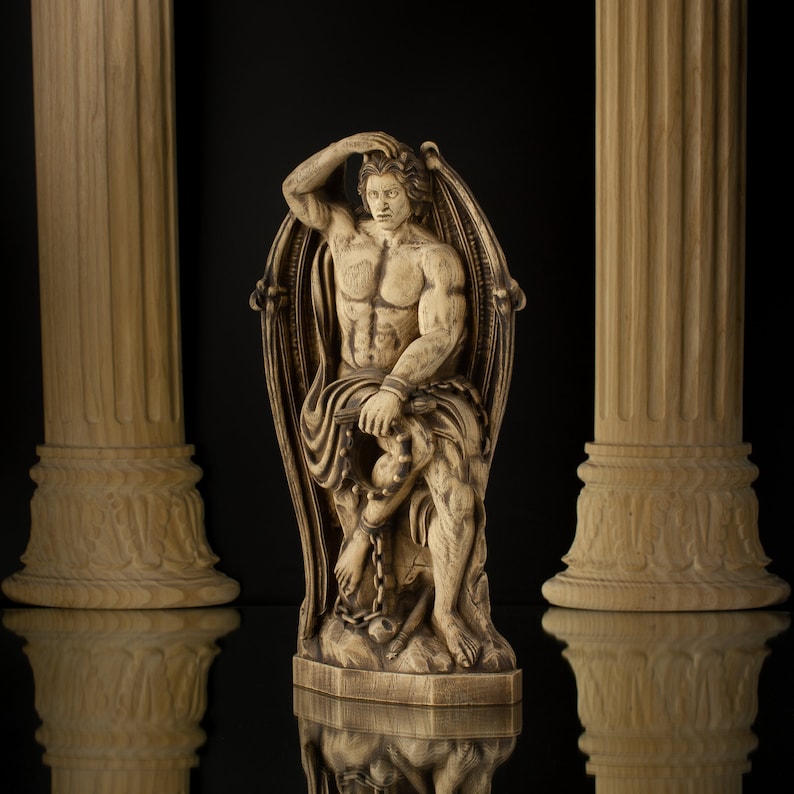 Wooden Lucifer of Liege Lucifer Statue Wood Sculpture Belgium - Etsy