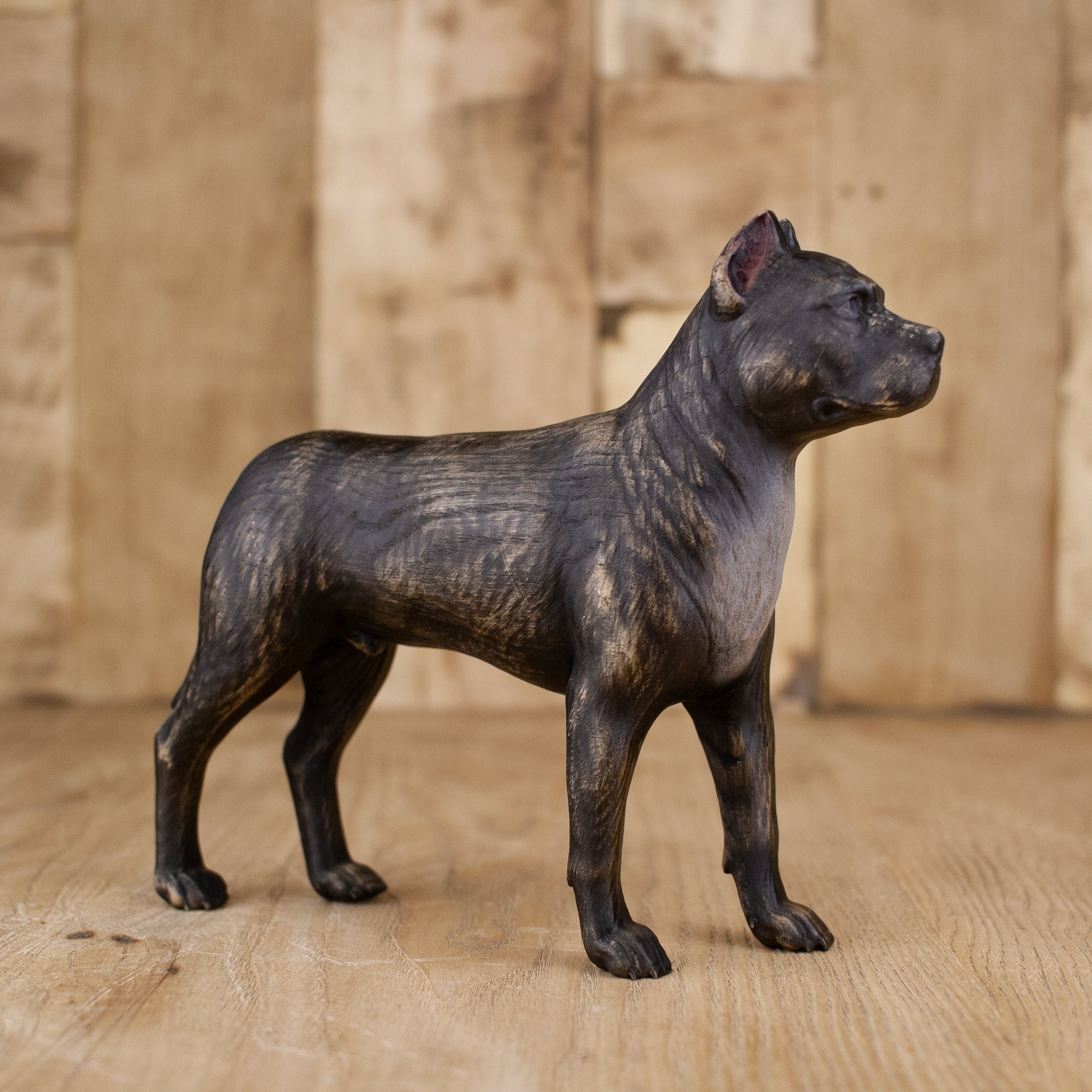 Pitbull Statue, Dog Statue American Pitbull Pitbull Terrier, Wooden ...