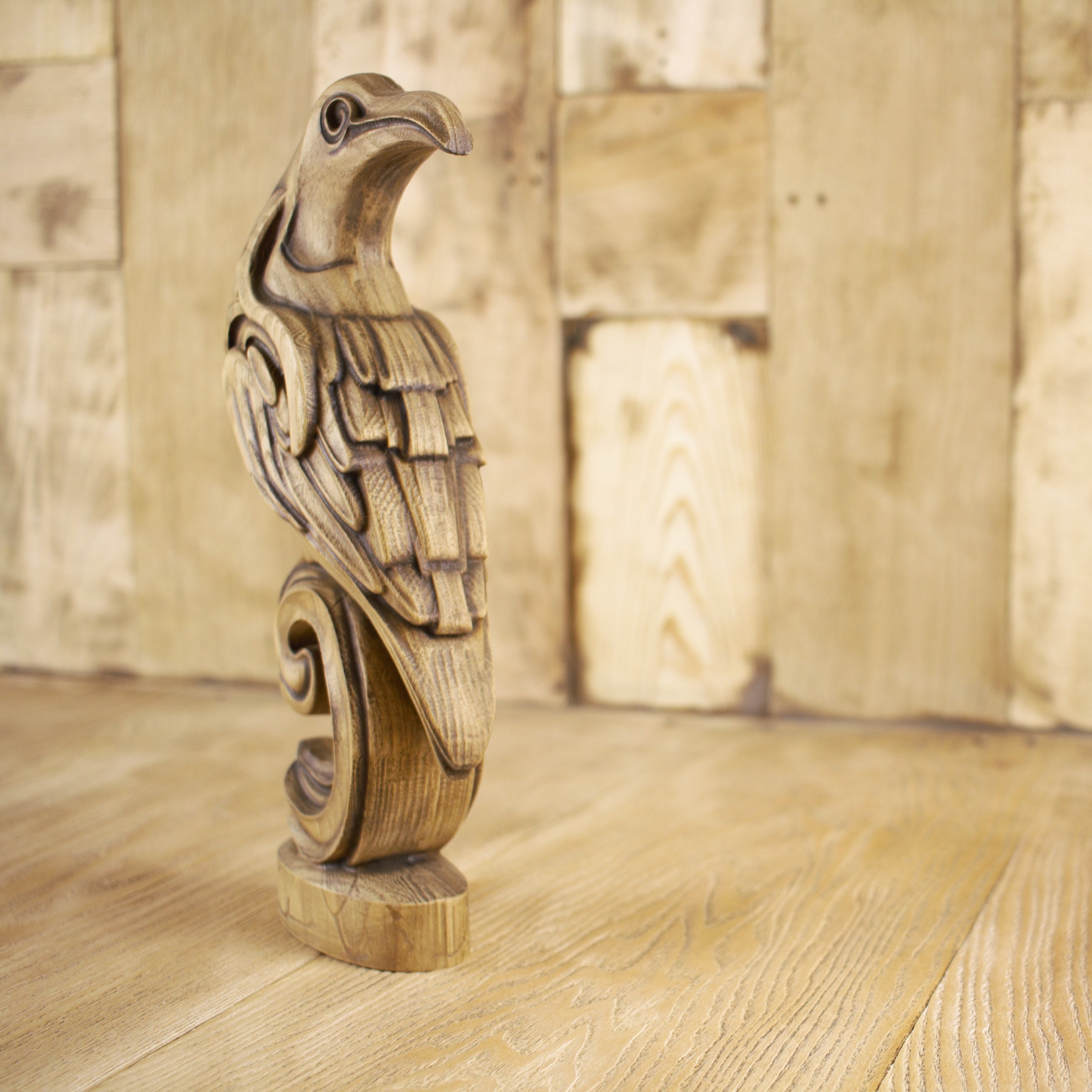 Raven Art, Raven Statue Wooden Bird Raven Sculpture Raven Figurine ...