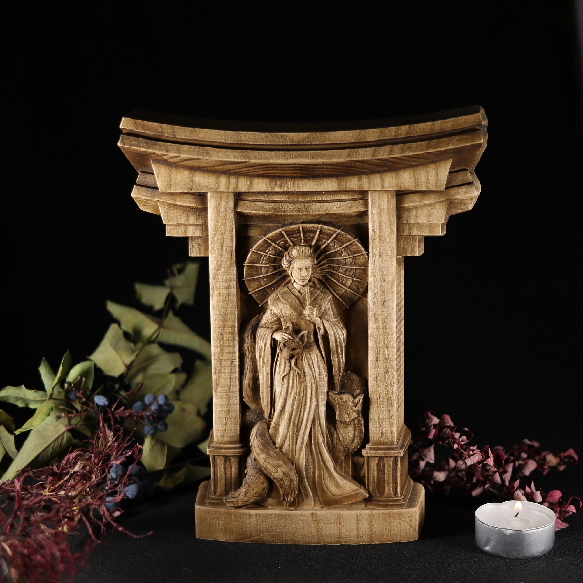 Inari Okami, Kitsune renard Renard japonais Figurine de renard ...