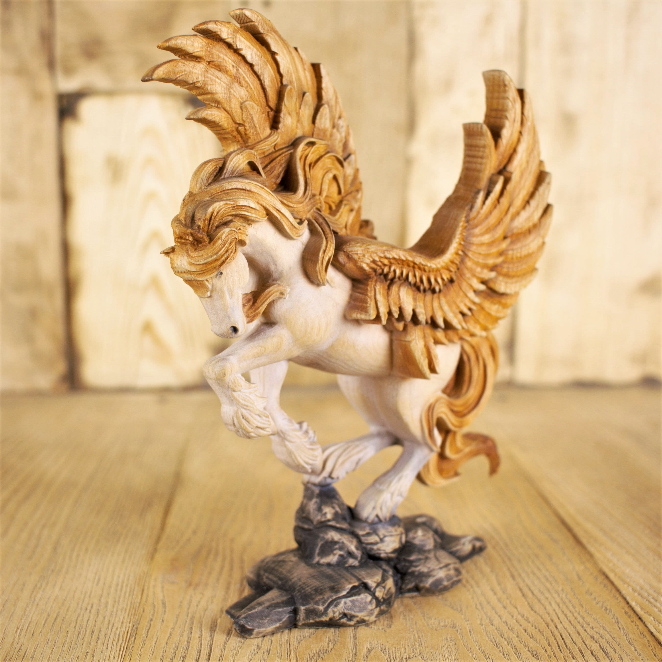 Pegasus Sculpture, Artistic Pegasus Sculpture Wooden Fantastic Creature ...