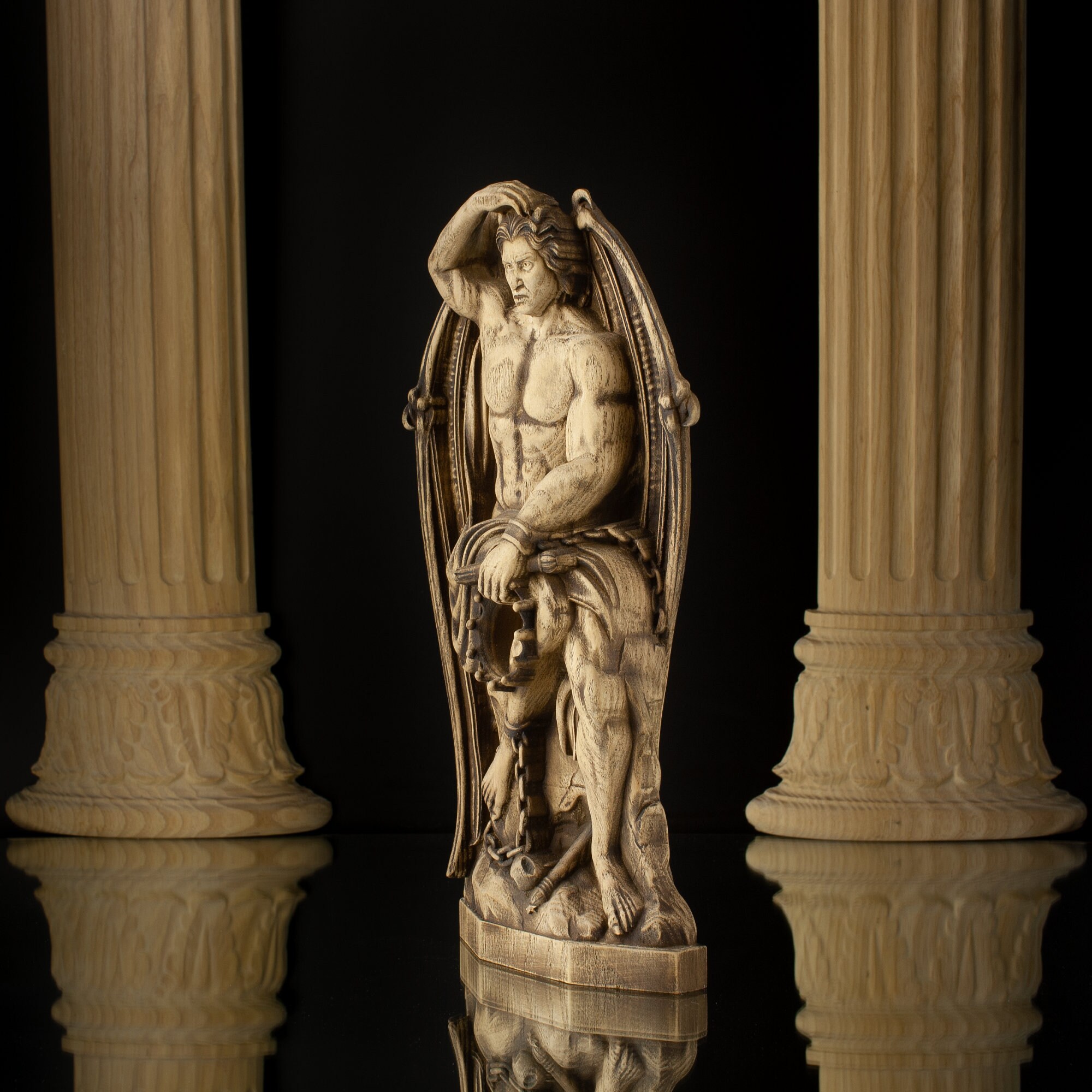 Wooden Lucifer of Liege Lucifer Statue Wood Sculpture Belgium - Etsy ...