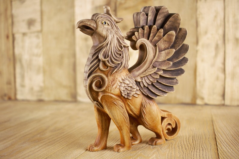 Griffin Sculpture Colored Griffin Statue Collectible Griffin - Etsy