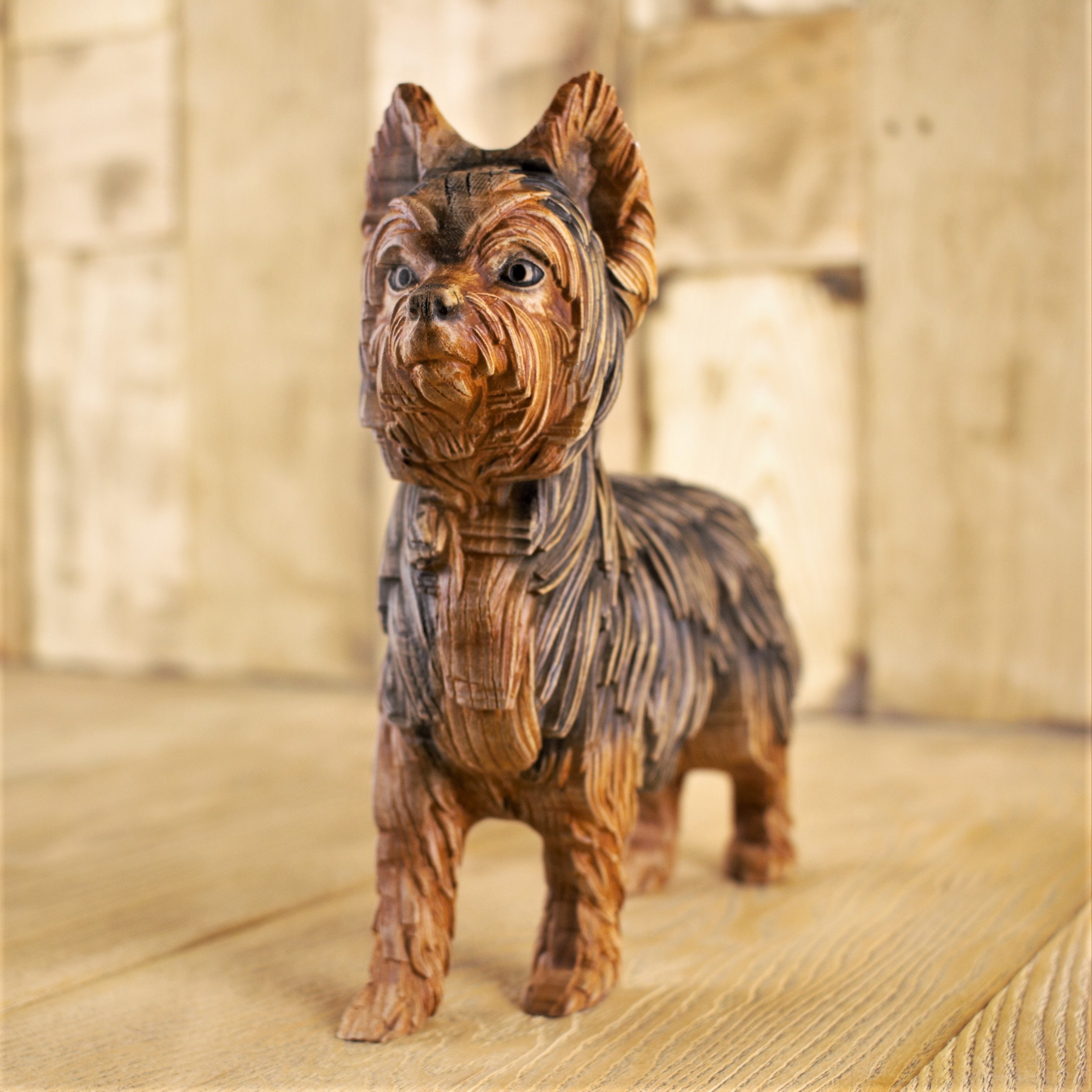 Yorkshire Terrier Statue Pet Memorial Statue Wooden Dog - Etsy