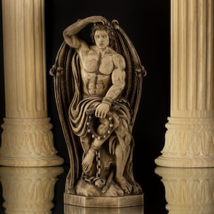 Wooden, Lucifer of Liege Lucifer Statue Wood Sculpture Belgium Statue ...