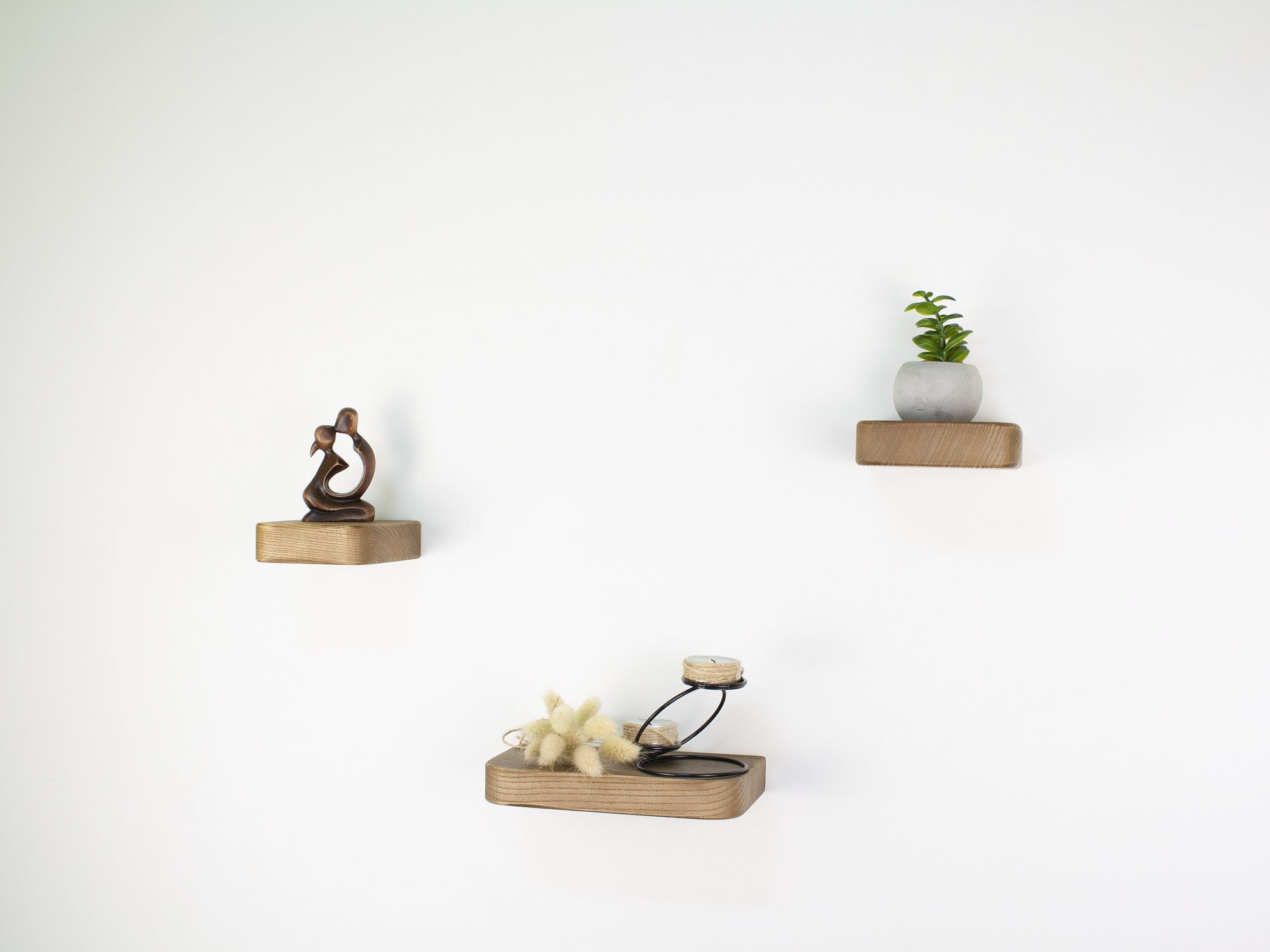 Natural Wood Floating Shelves Floating Wood Shelves Wooden - Etsy