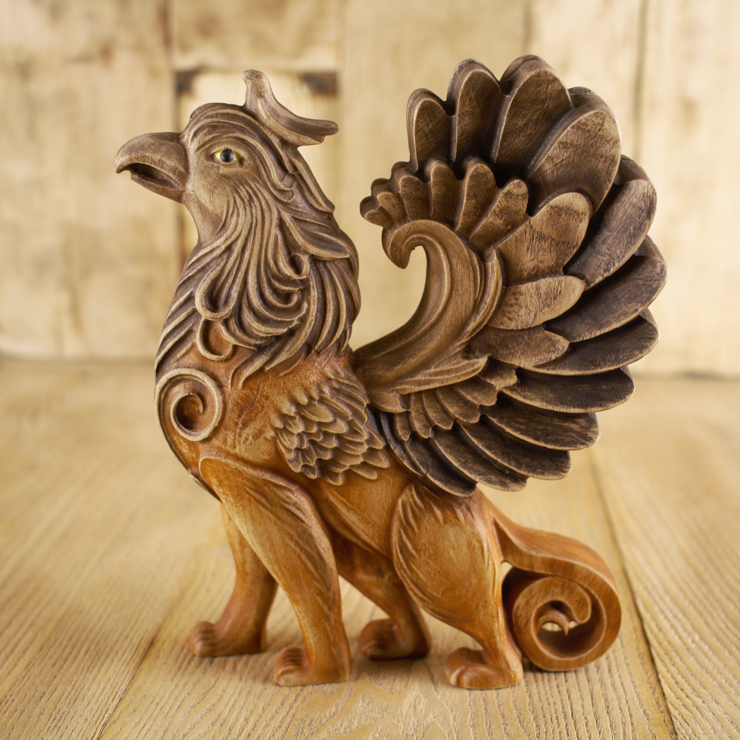 Griffin Sculpture Colored Griffin Statue Collectible Griffin - Etsy